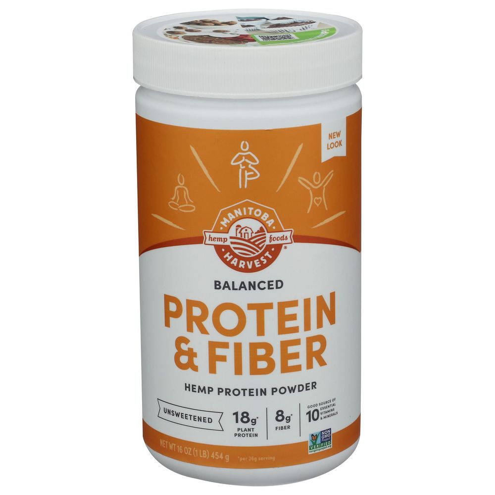 Manitoba Harvest Unsweetened Balanced Protein plus Fiber Hemp Protein ...