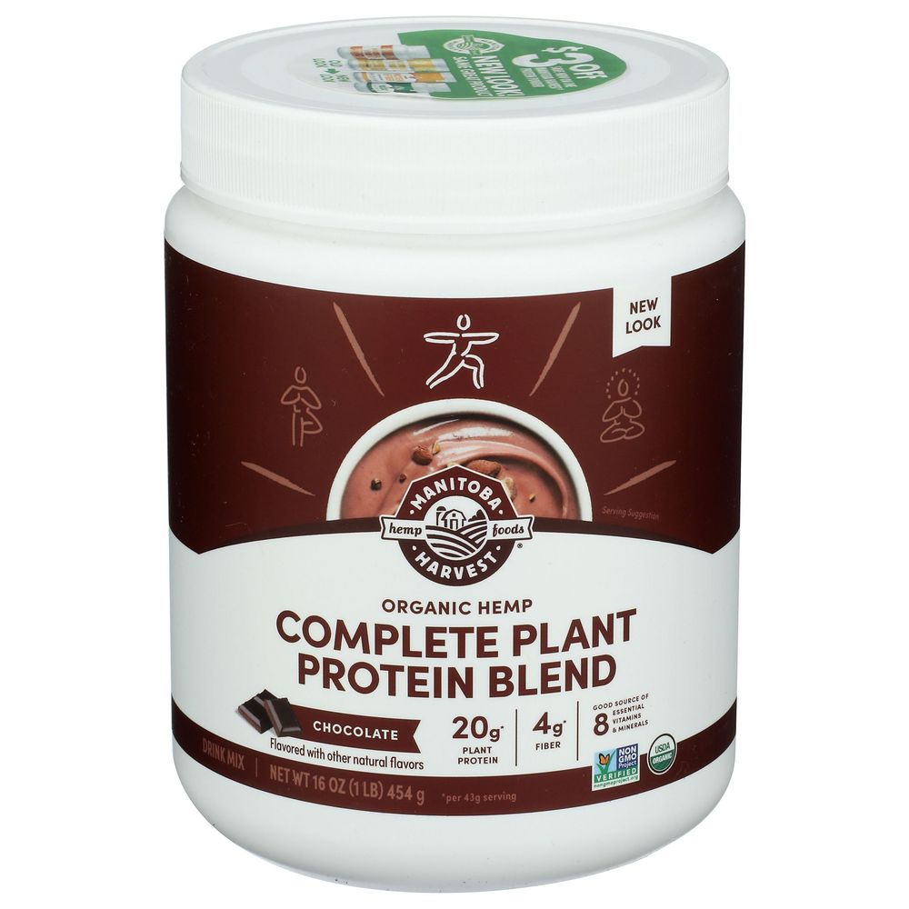 Manitoba Harvest Organic Chocolate Hemp Complete Plan Protein Powder ...