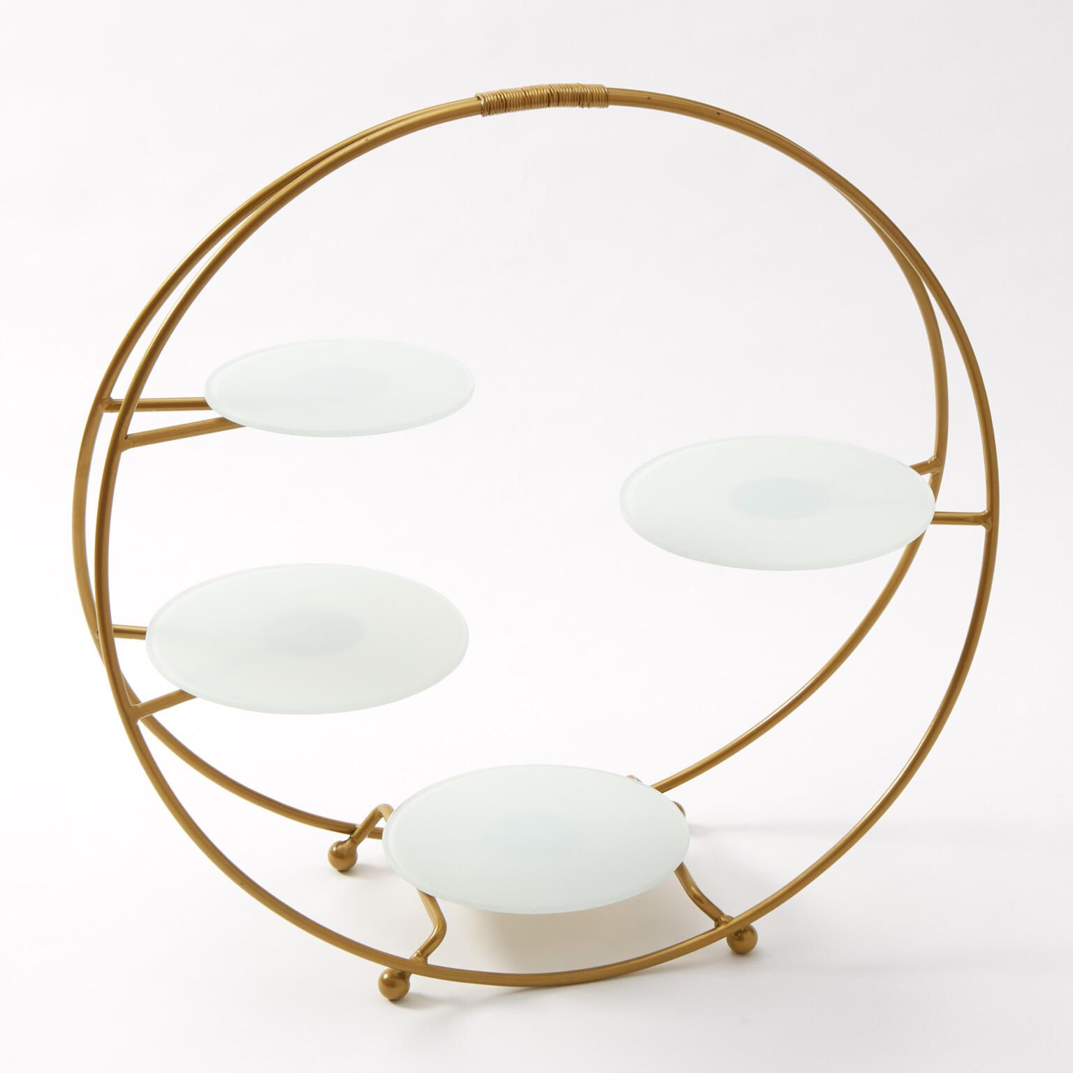 American Metalcraft Gold Round Four Tier Stand, 21 1/8 x 6 5/8 x 21 3/4 ...