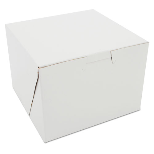 SCT White Paper One-Piece Non-Window Bakery Box, 5.5 x 5.5 x 4 inch ...