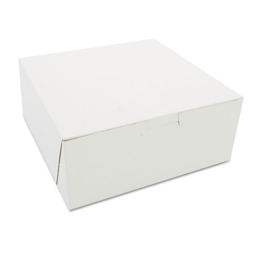 SCT White Paper One-Piece Non-Window Bakery Box, 7 x 7 x 3 inch -- 250 ...
