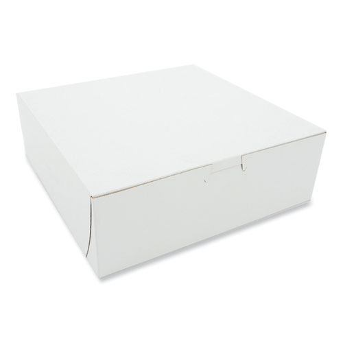 SCT White Paper One-Piece Non-Window Bakery Box, 9 x 9 x 3 inch -- 250 ...