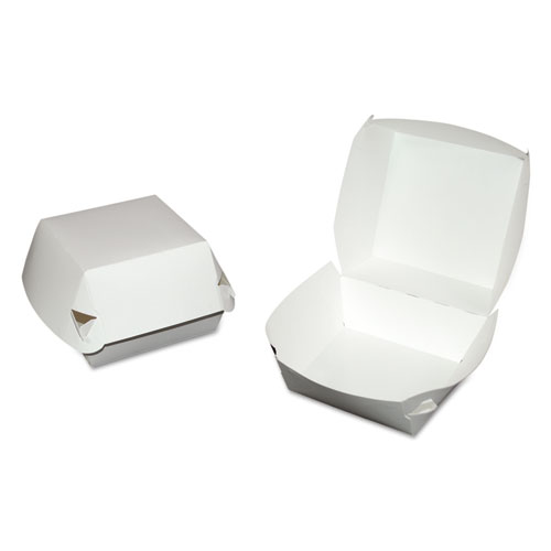 SCT White Paper Hamburger Clamshell, 4.37 x 4.37 x 3.37 inch -- 500 per ...