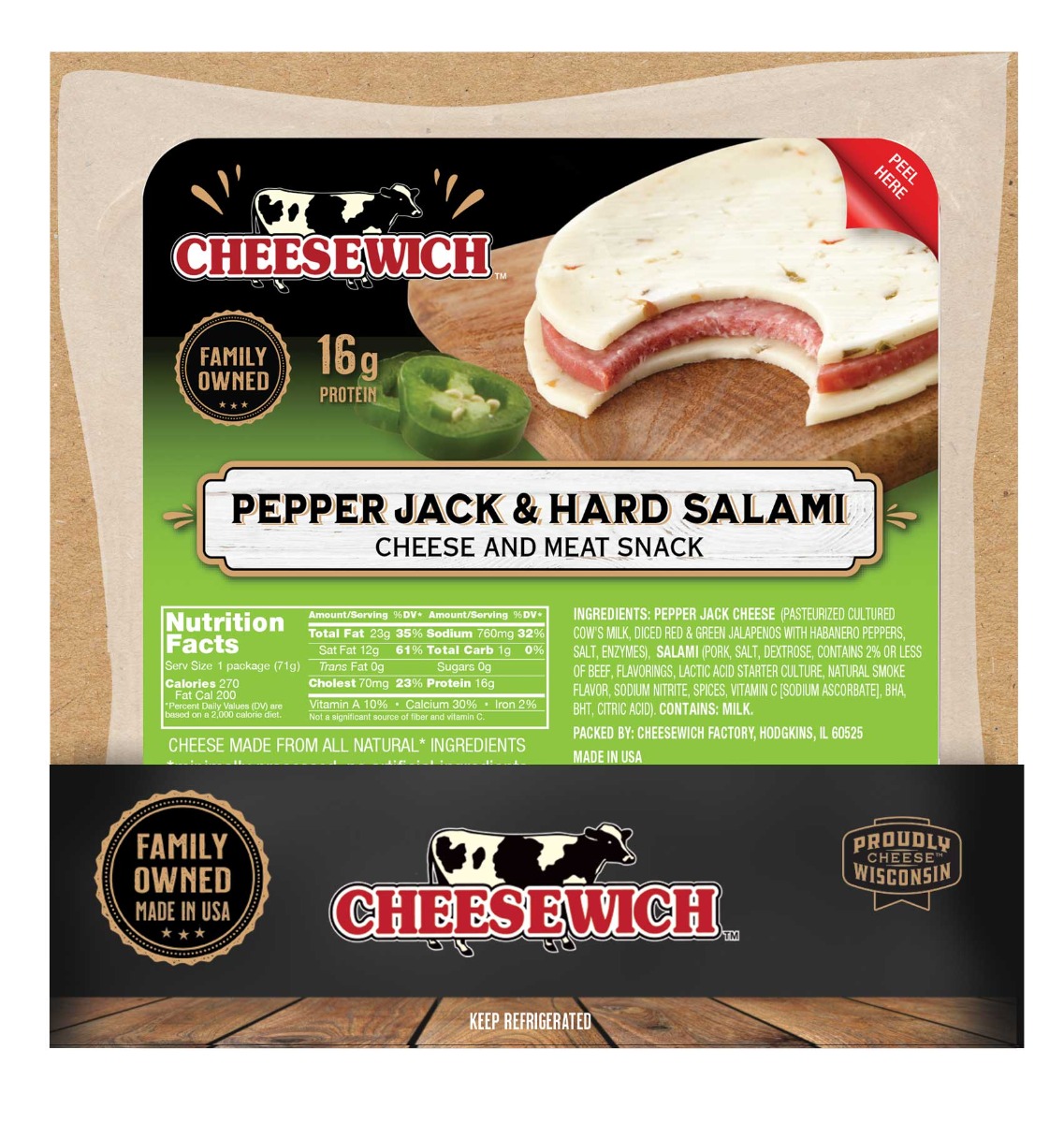 Cheesewich Salami and Pepper Jack Cheese Sandwich Case | FoodServiceDirect