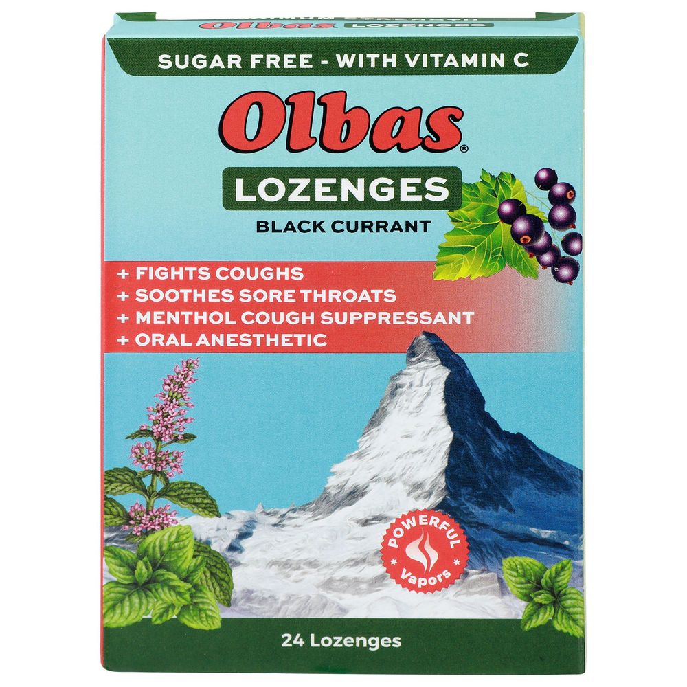 Olbas Black Currant Lozenges, 24 count