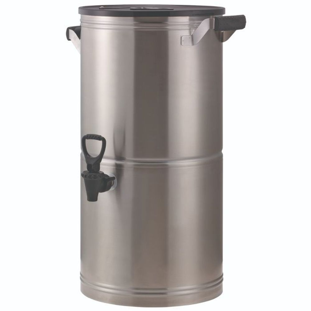 Service Ideas Round Commercial Single Wall Brushed Stainless Steel Tea ...