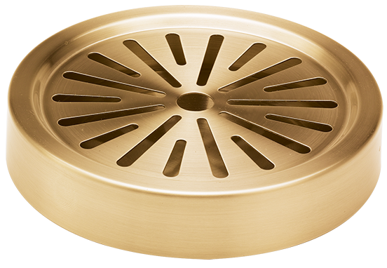 Service Ideas Stainless Steel Vintage Gold Round Drip Tray, 6 x 6 x 1. ...