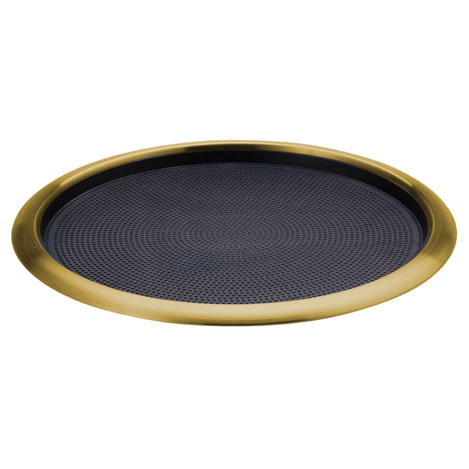 Service Ideas Vintage Gold 14 inch Round Non-Slip Tray with Removable ...
