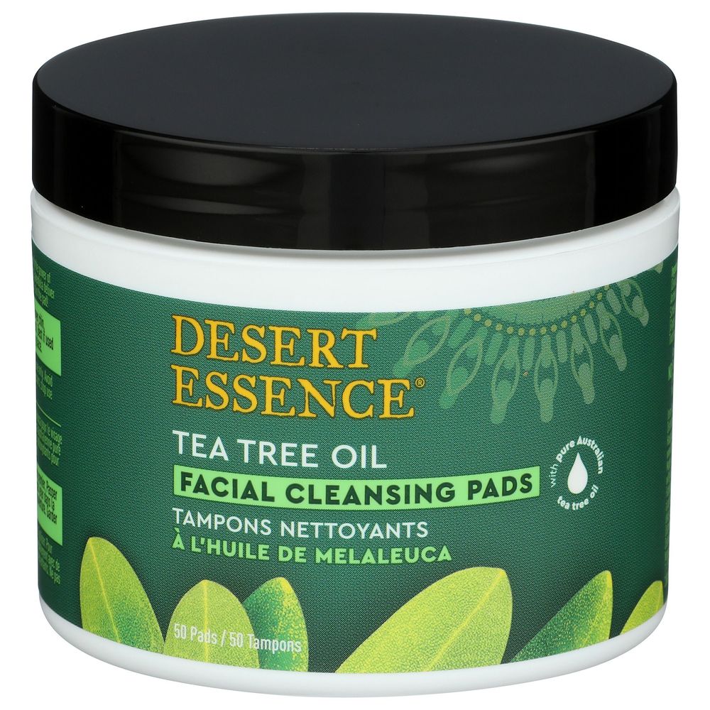 Desert Essence Tea Tree Oil Facial Cleansing Pad, 50 count