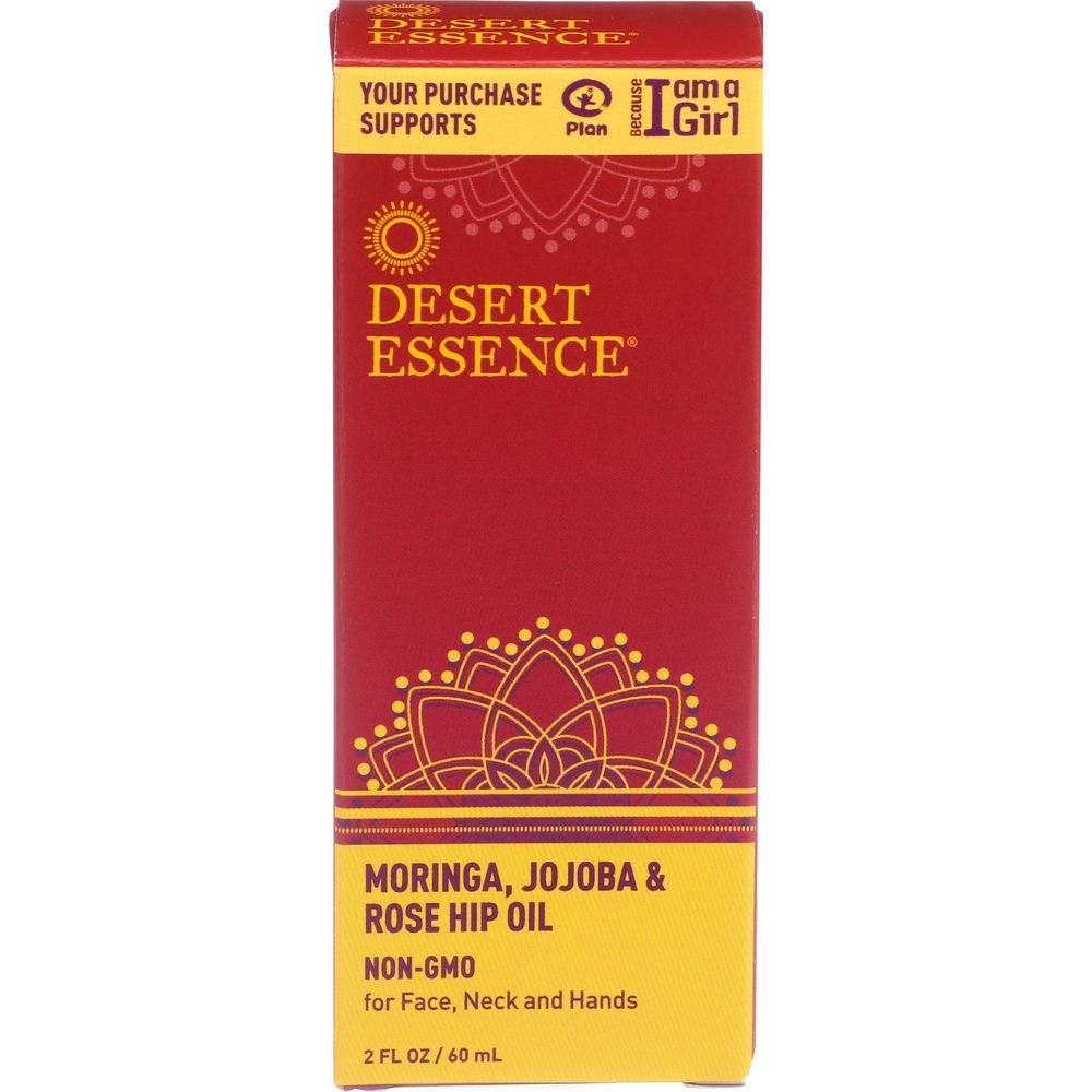 Desert Essence Moringa Jojoba and Rose Hip Oil, 2 Fluid Ounce -- 3 per case