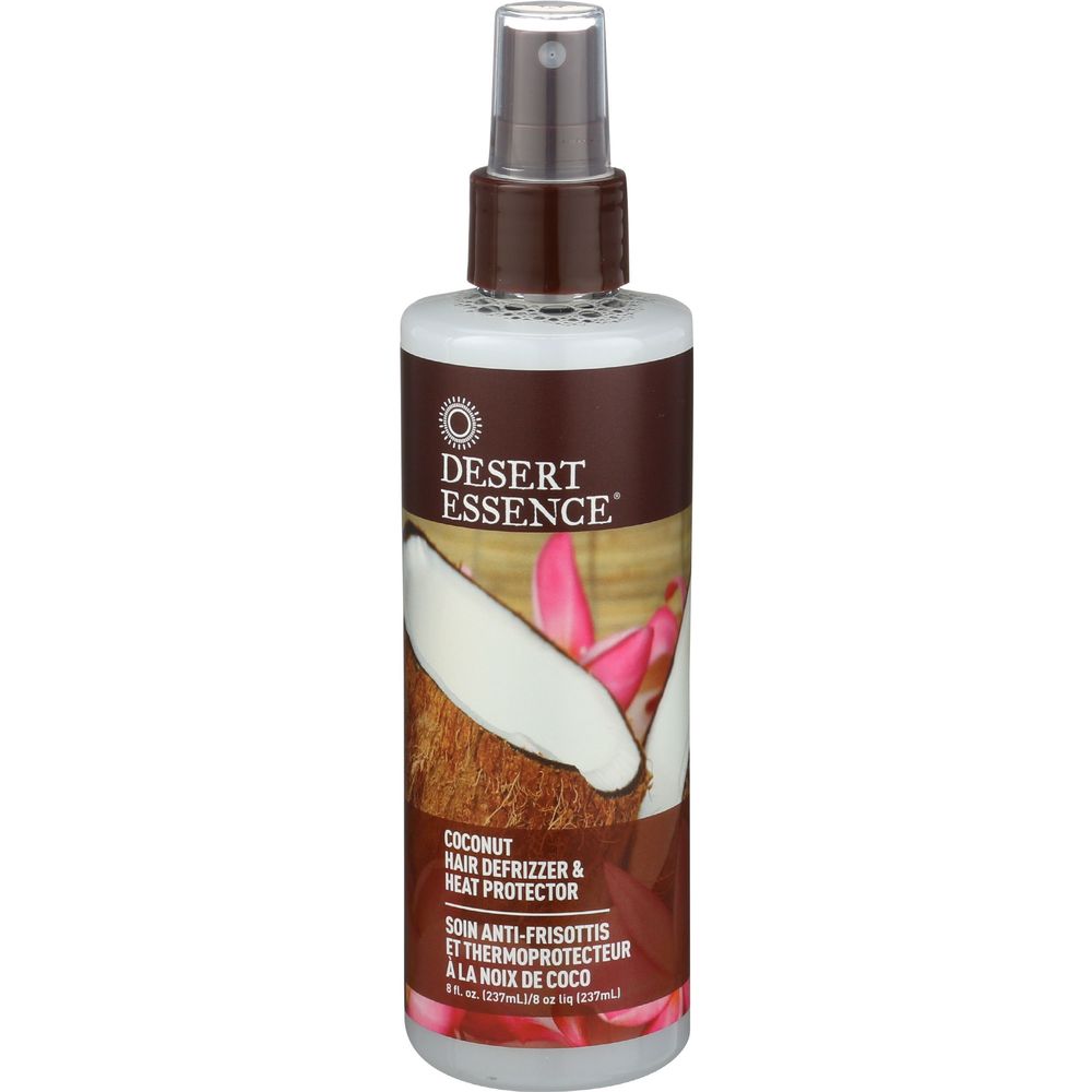 Desert Essence Coconut Hair Defrizzer and Heat Protector, 8.5 Fluid ...