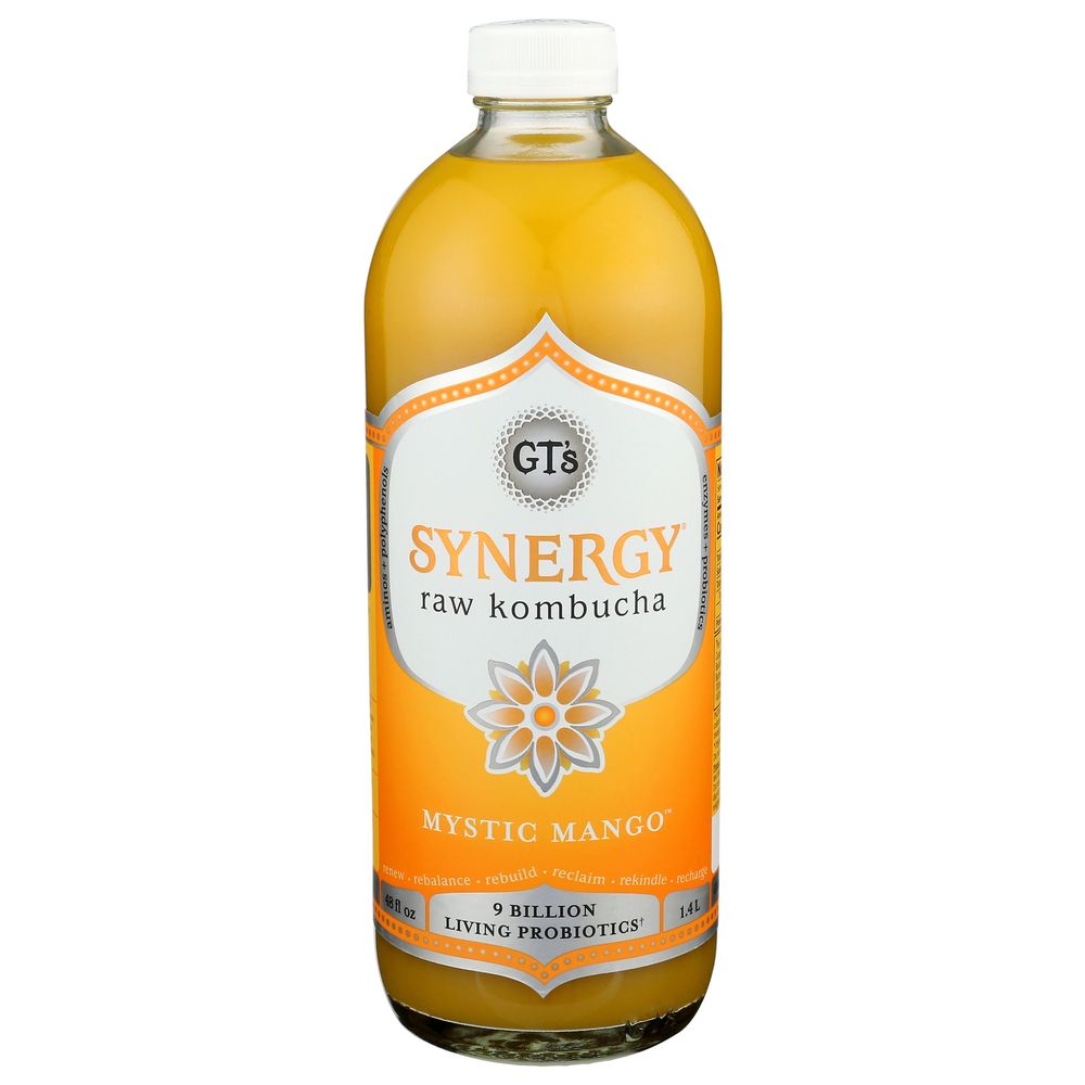 GTs Synergy Organic Mystic Mango Raw Kombucha, 48 Fluid Ounce -- 6 per case