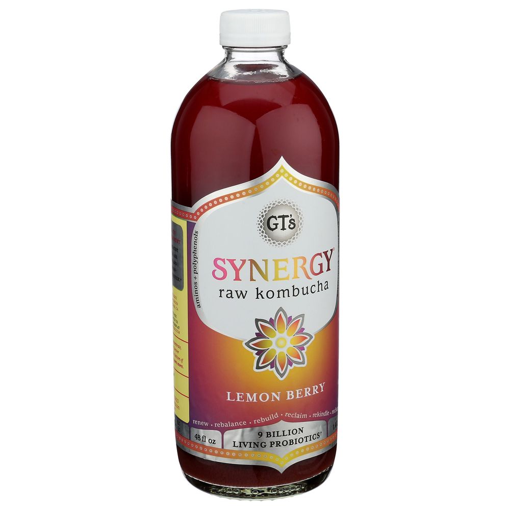 GT's Synergy Organic Lemon Berry Raw Kombucha, 48 Fluid Ounce -- 6 per case