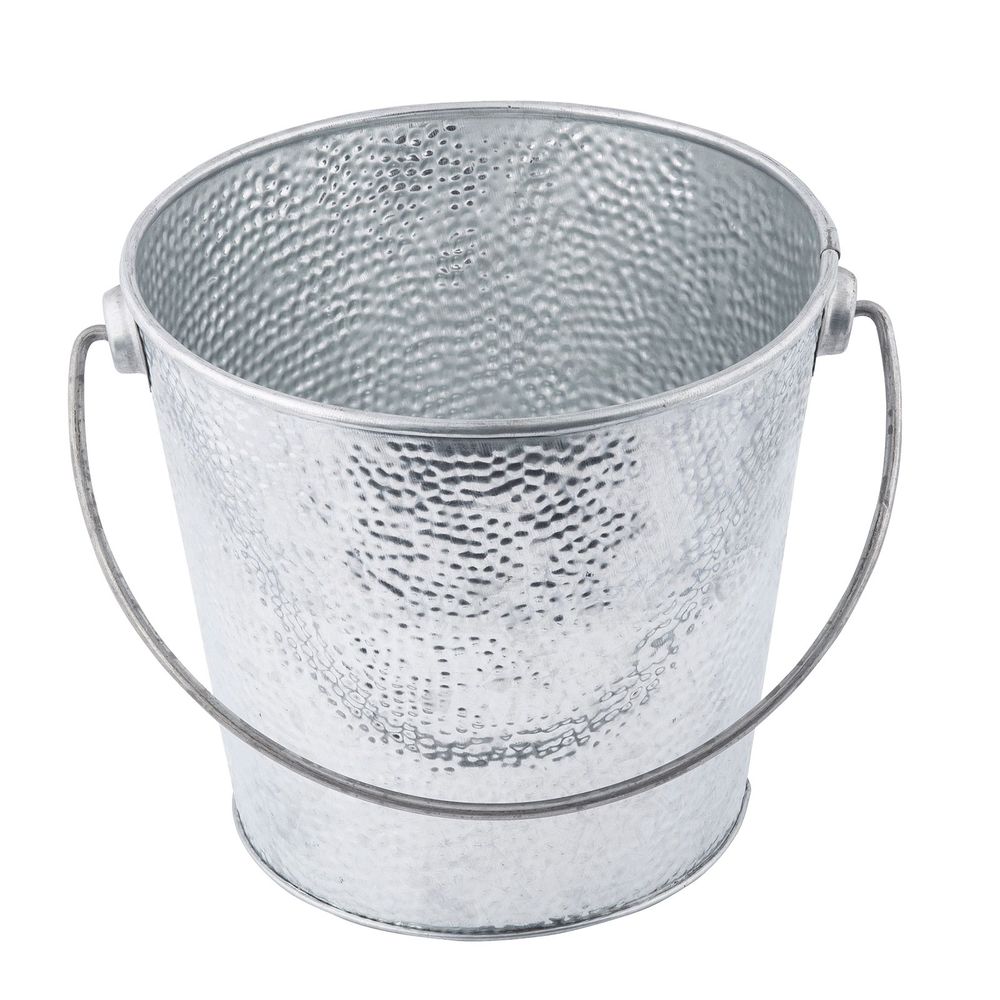 Tablecraft Galvanized Steel Pebbled Finish Large Round Pail, 1.25 ...