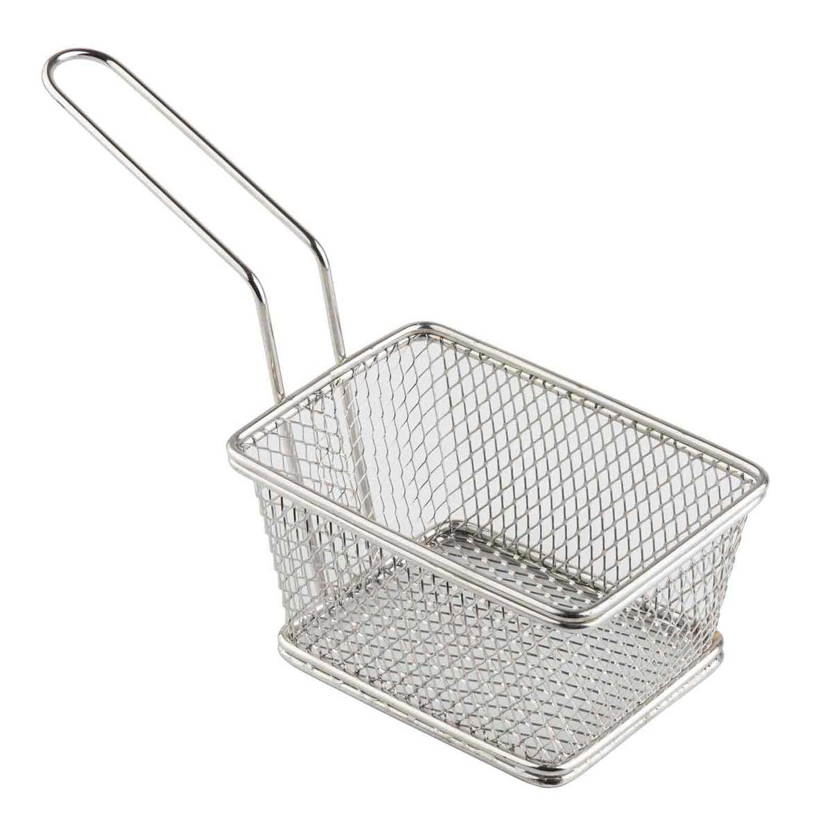 Tablecraft Stainless Steel Medium Rectangular Wire Serving Basket, 6 x 4 x 3 inch ...