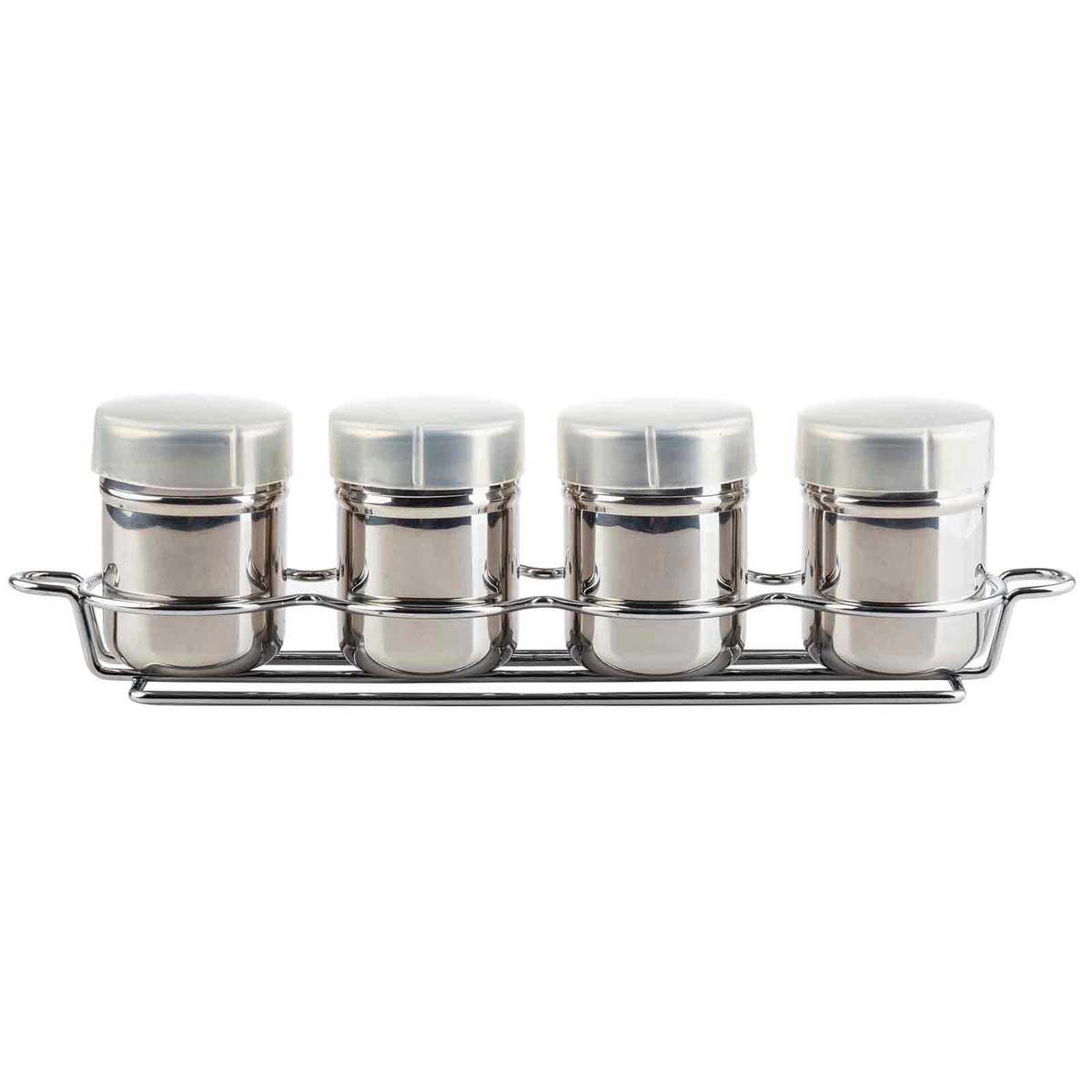 Tablecraft Stainless Steel 4 Piece Coffee Shaker Set with Rack, 6 Ounce ...