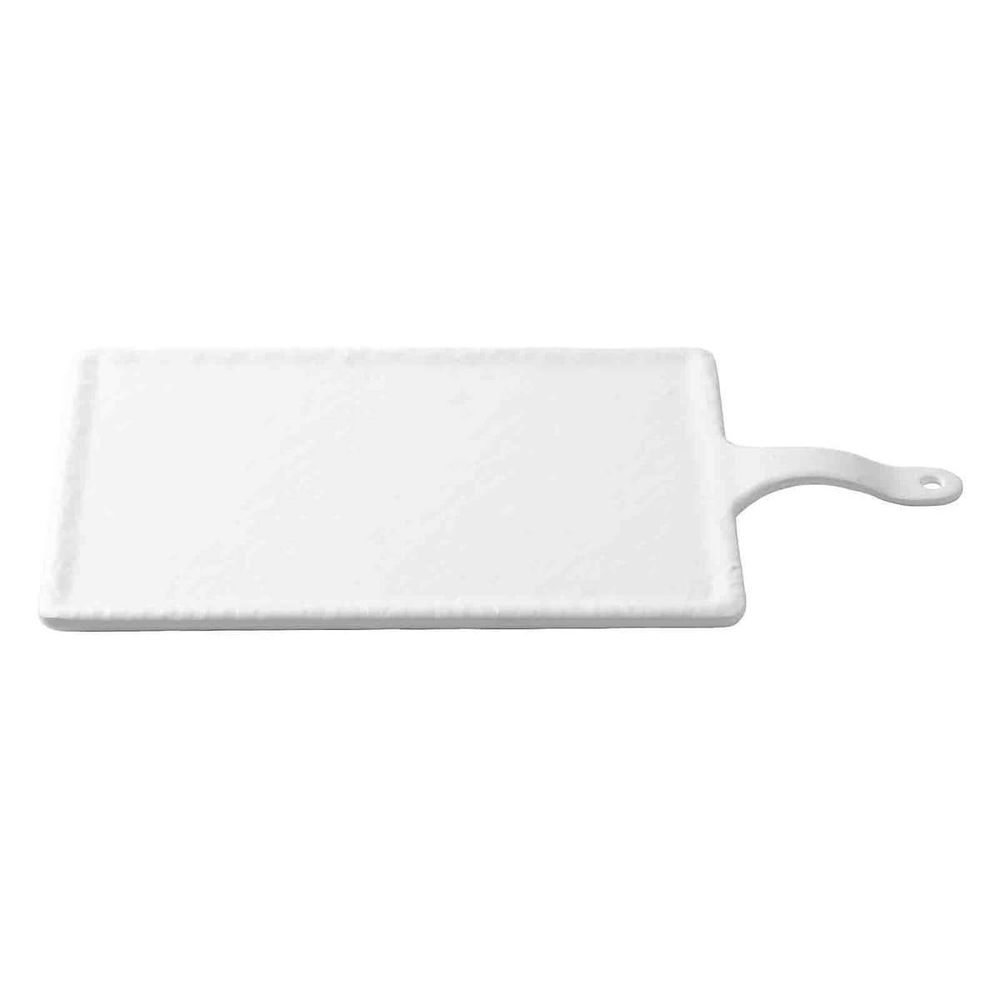 Tablecraft Frostone Slate Collection Medium Melamine White Rectangular ...