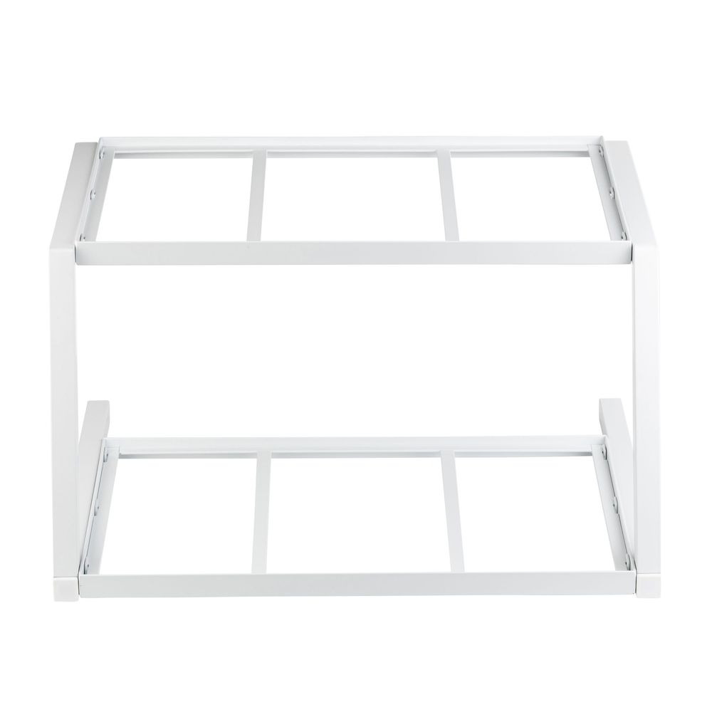Tablecraft Large White Powder Coated Steel Grab and Go Two-Tiered Frame ...