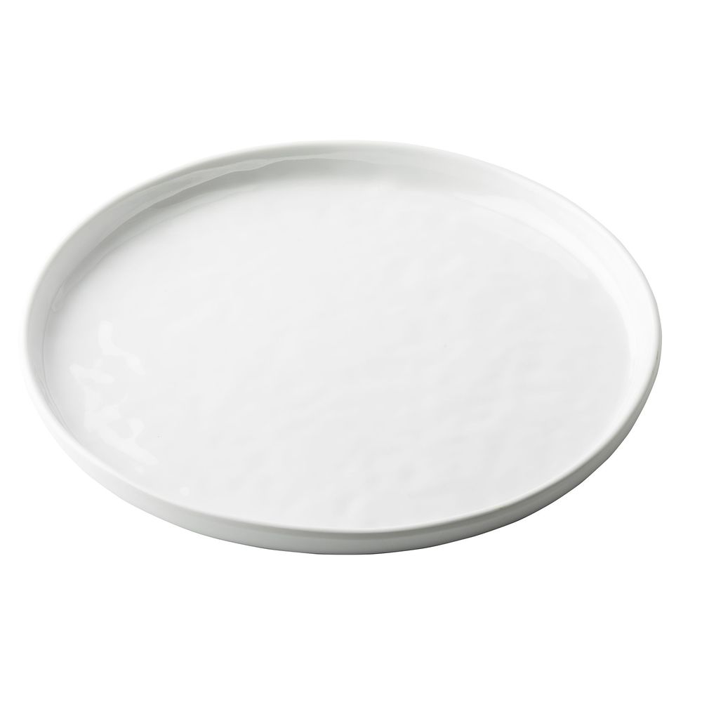 Tablecraft Ridge Collection Melamine High Gloss Finish White Round ...