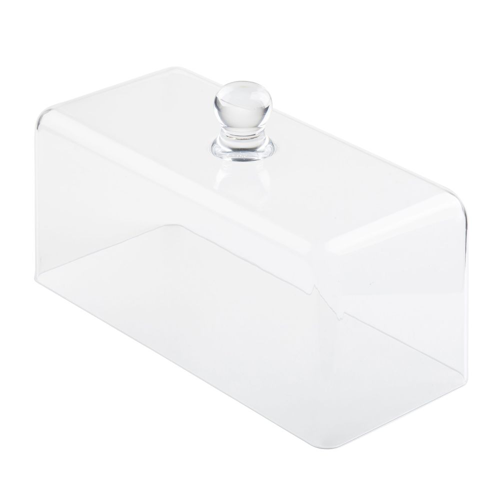 Tablecraft Clear SAN Rectangular Cake Dome with Knob Handle, 13.5 x 6 x 7.75 inch