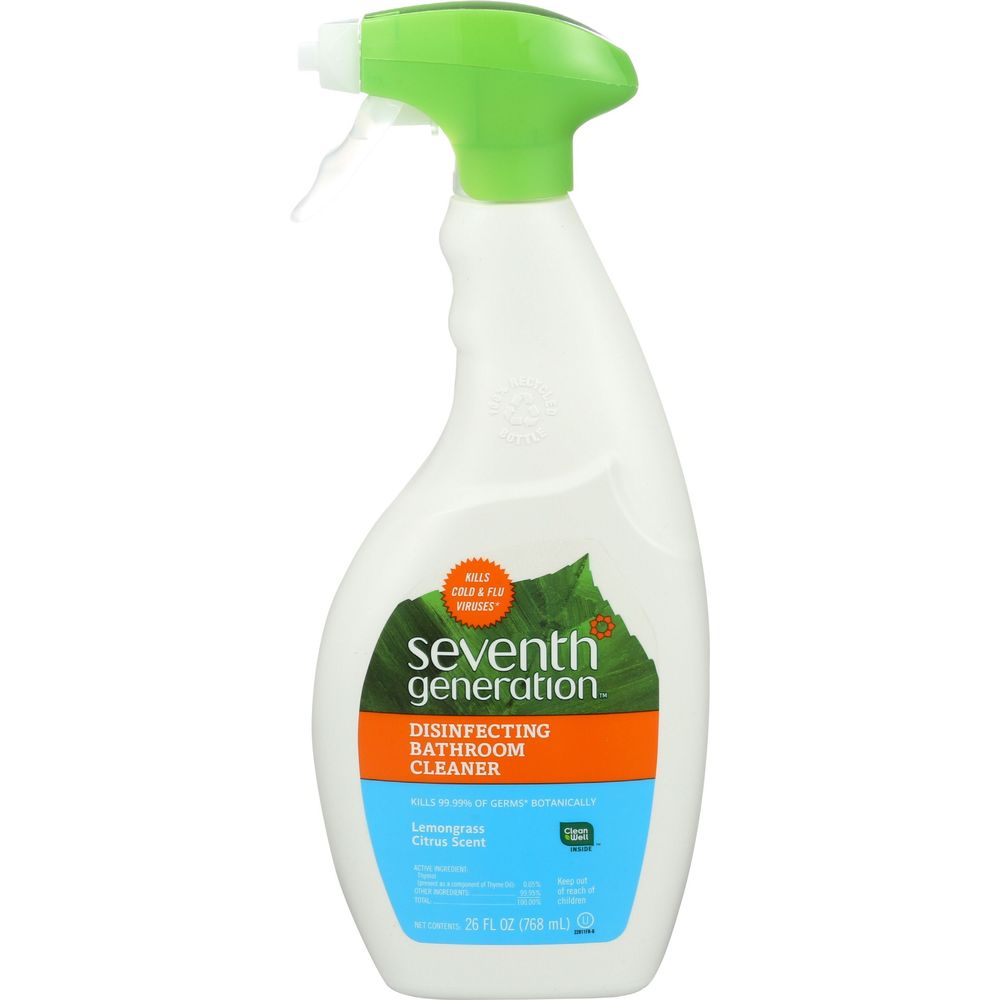 Seventh Generation Lemongrass Thyme Disinfecting Bathroom Cleaner, 26 ...