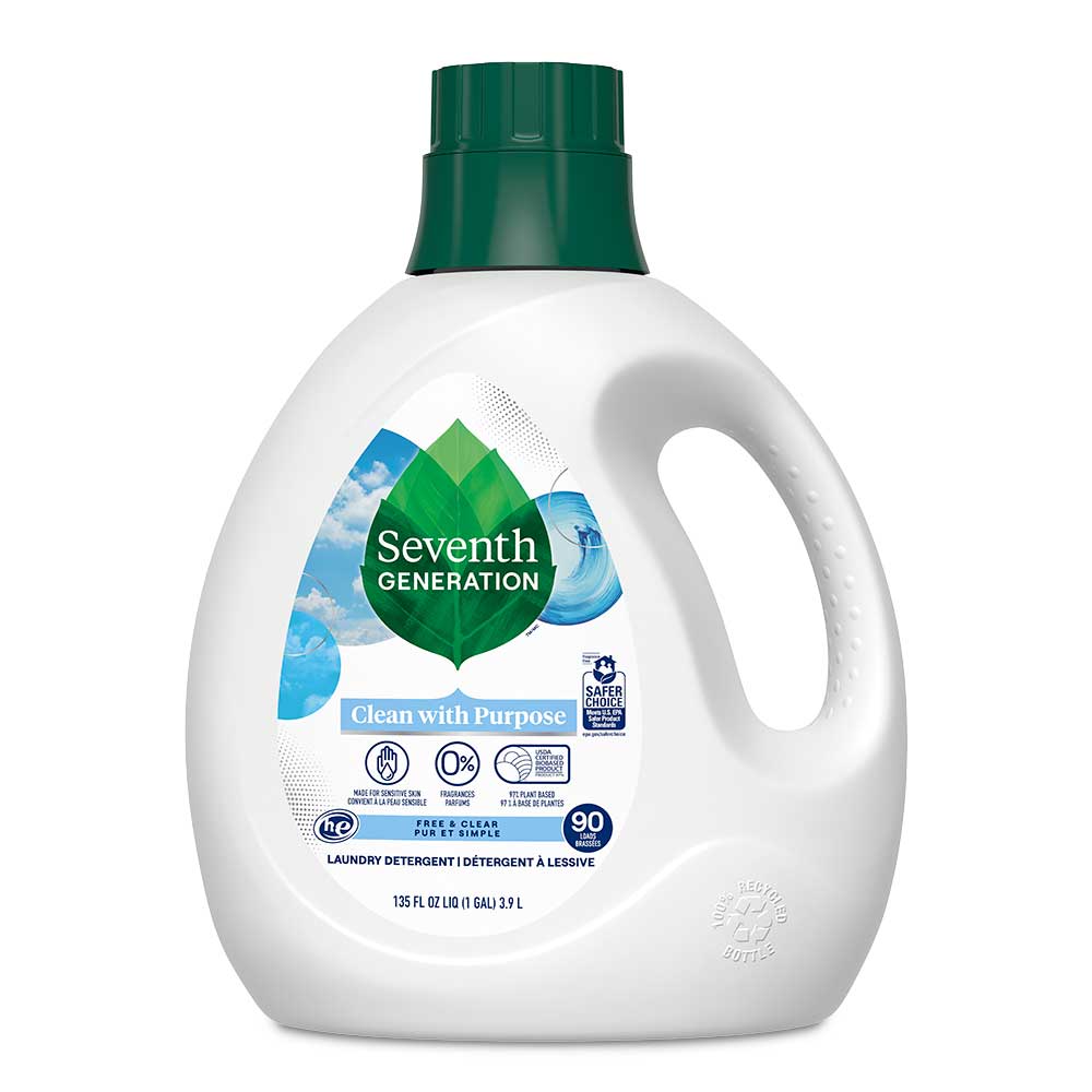 Seventh Generation Detergent Liquid, Free and Clear, 135 Ounce -- 4 per ...
