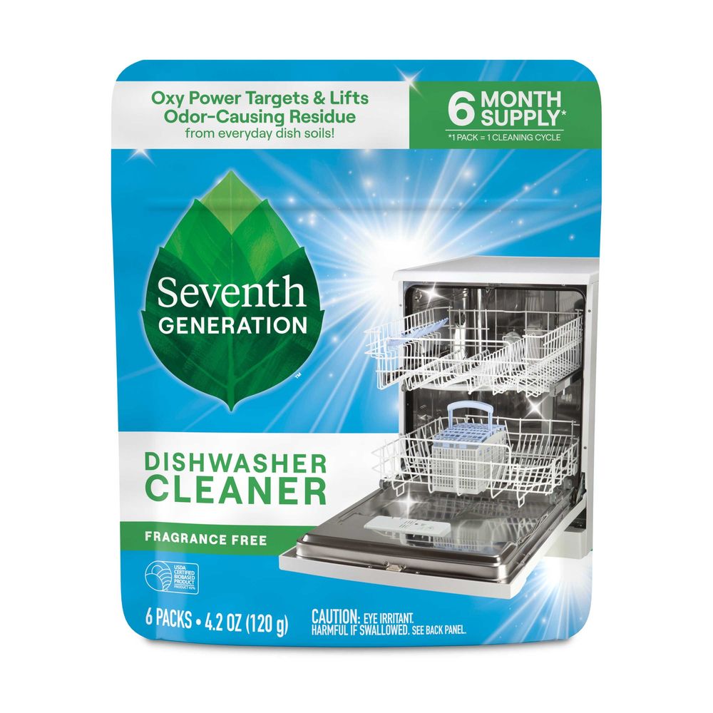 Seventh Generation Dishwasher Free and Clear Cleaning Packs, 6 count ...