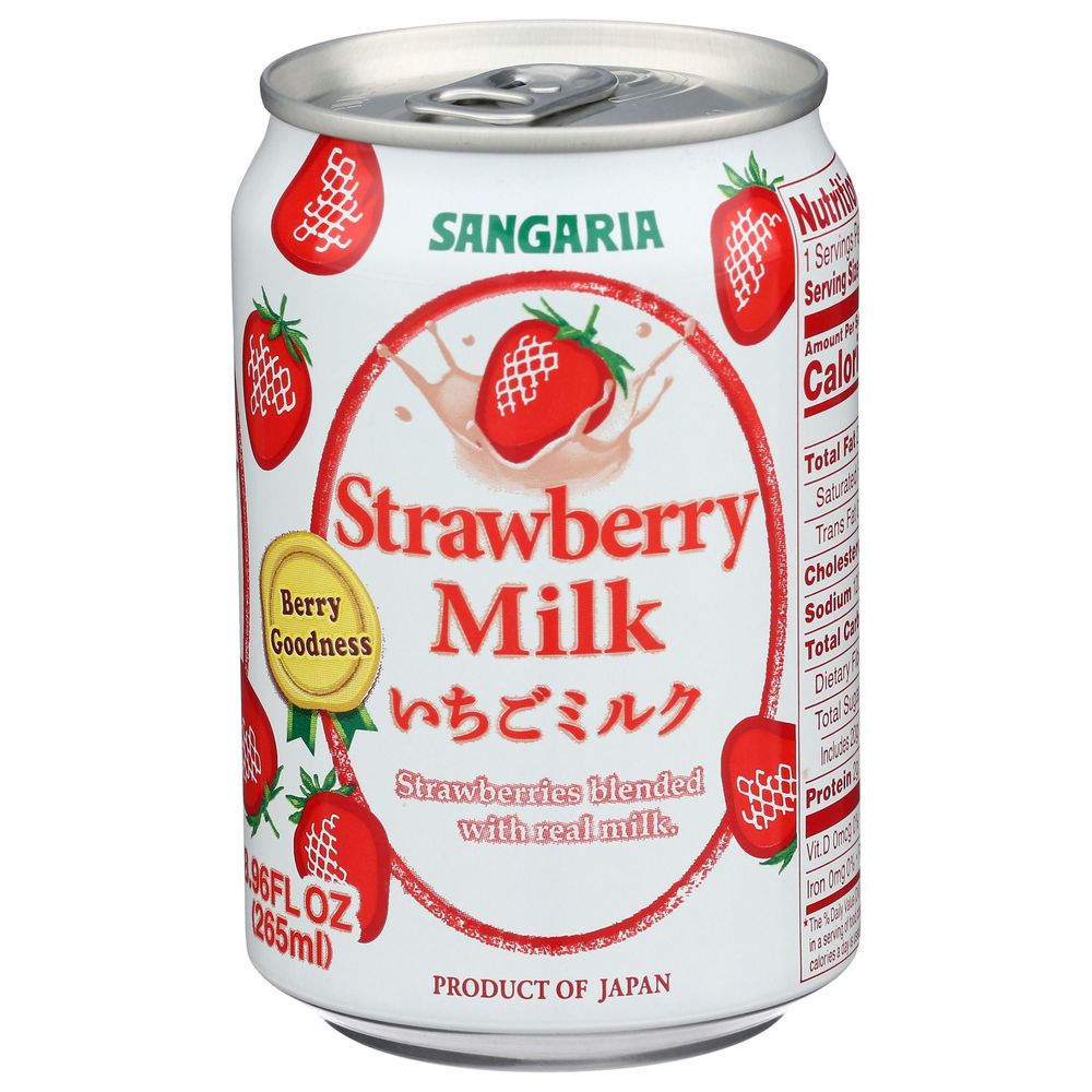 Sangaria Strawberry Milk Drink, 8.96 Fluid Ounce -- 24 per case