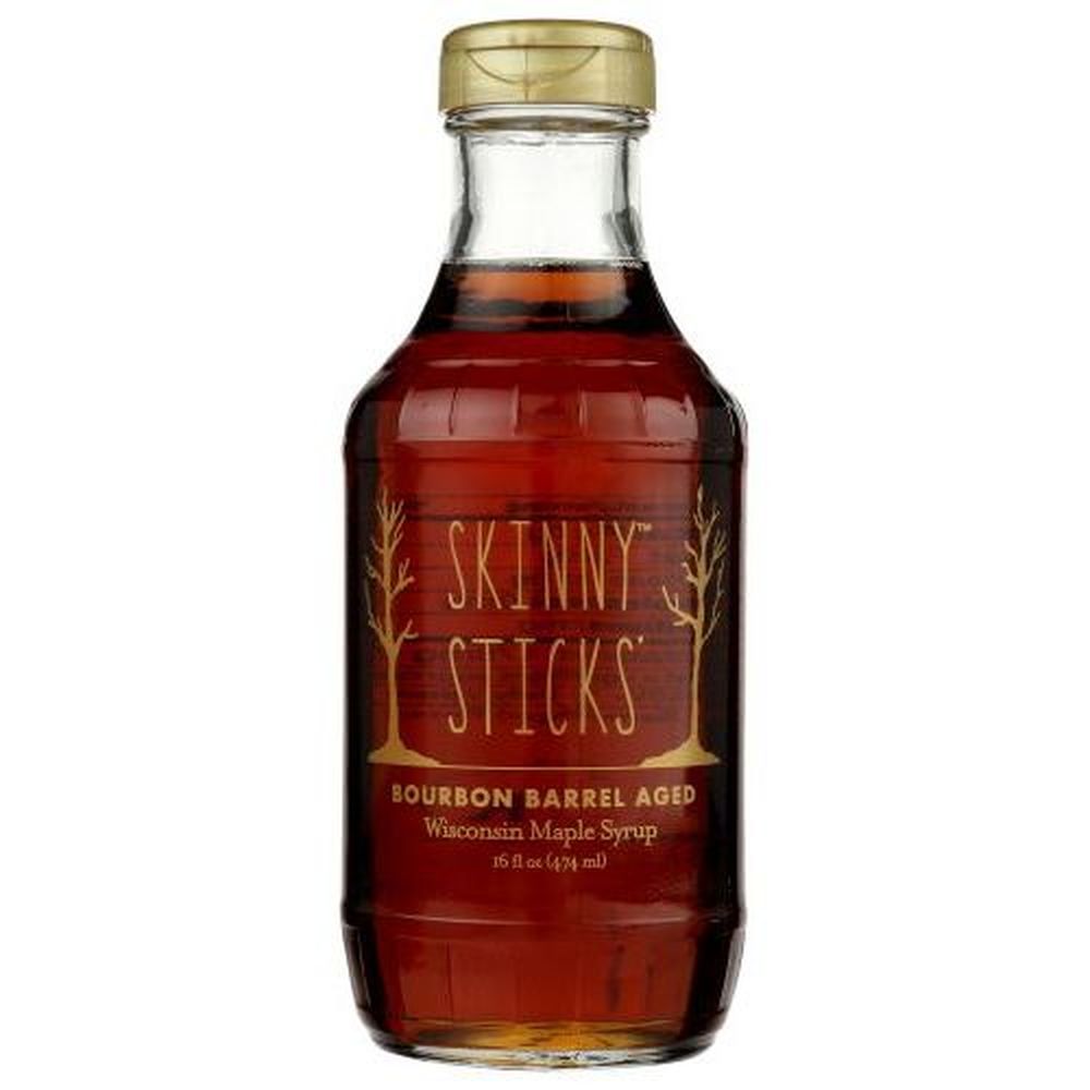 Skinny Sticks Bourbon Barrel Aged Wisconsin Maple Syrup, 16 Fluid Ounce ...