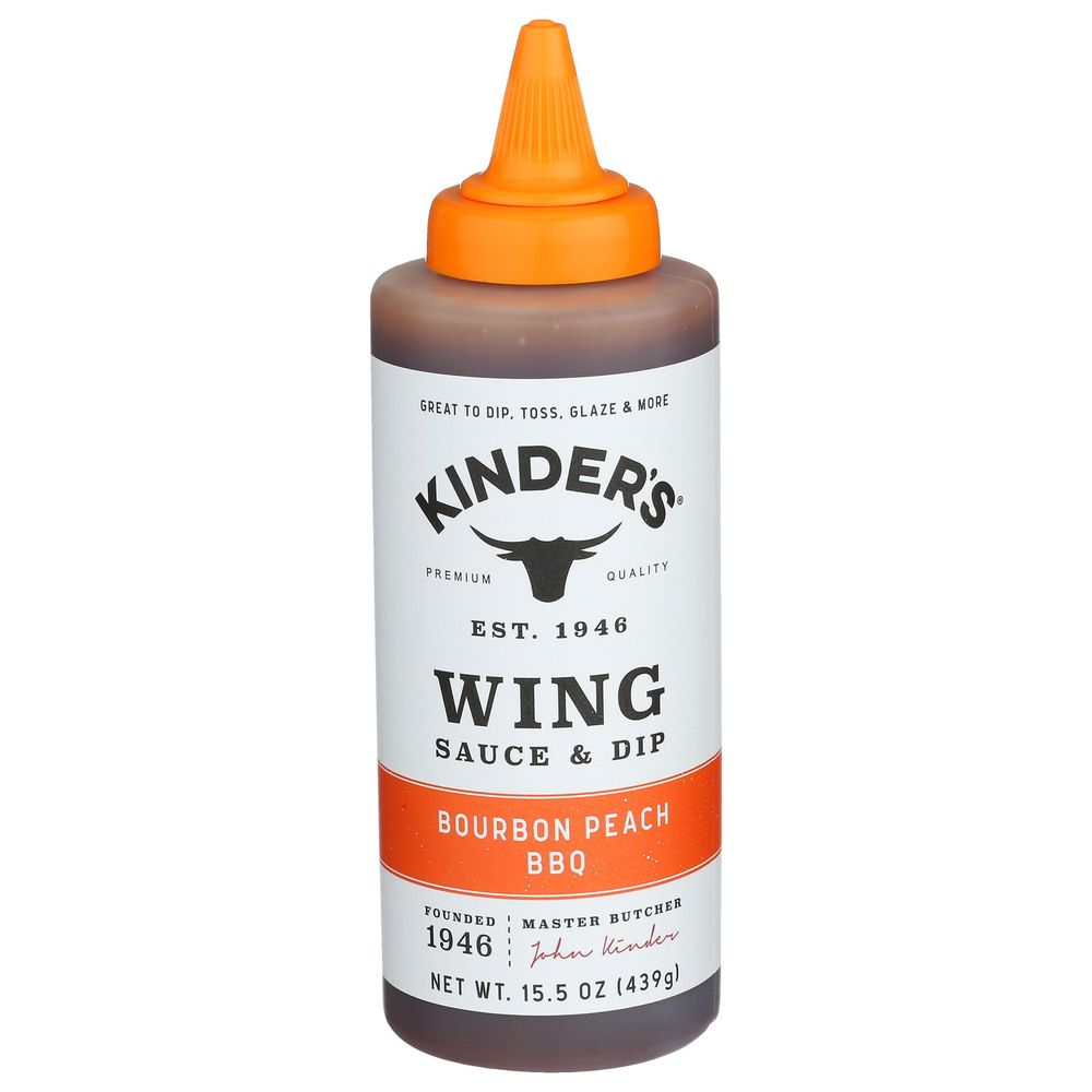 Kinders Bourbon Peach BBQ Wing Sauce, 15.5 Ounce -- 6 per case