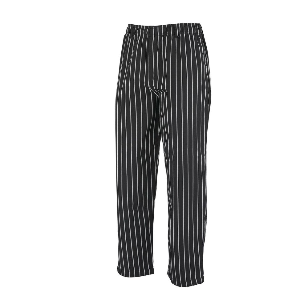 Mercer Culinary Large Millennia Unisex Black Cook Pants with White ...