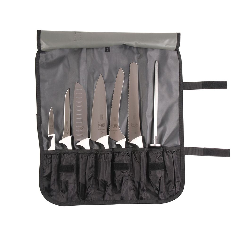 Mercer Culinary Millennia White 8-Piece Knife Roll Set