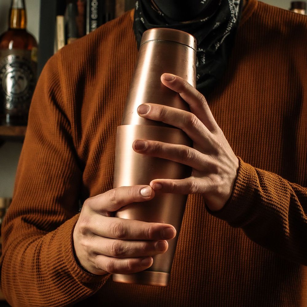 Barfly Antique Copper Shaker Cocktail Tin Set, 18 and 28 Ounce ...