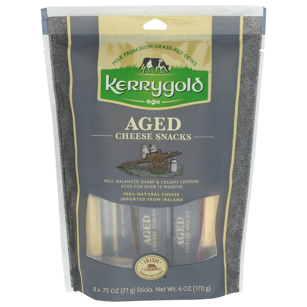 Kerrygold Aged Cheese Sticks, 6 Ounce -- 12 per case.