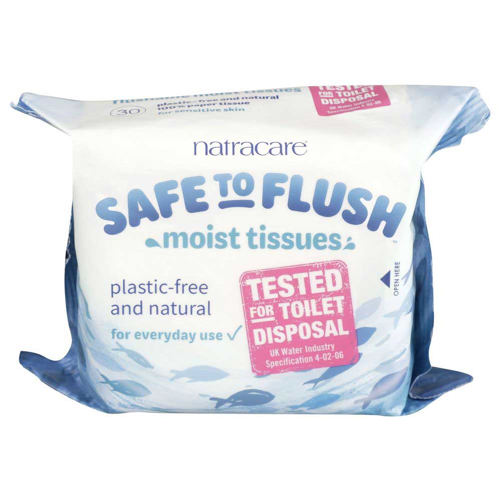 Natracare Safe to Flush Moist Toilet Tissue - 30 count per pack