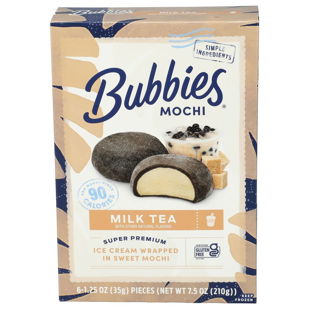 Bubbies Hawaii Milk Tea Mochi Ice Cream, 7.5 Ounce -- 8 per case