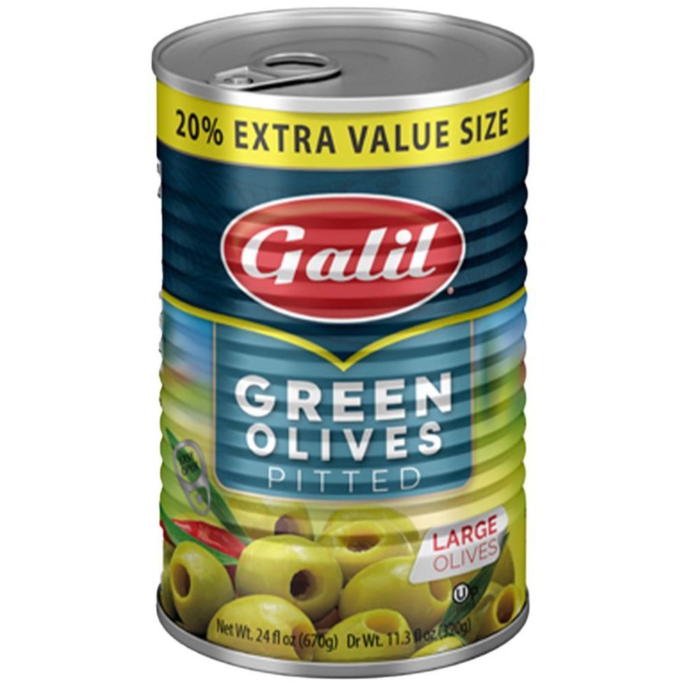 Galil Large Pitted Green Olives, 24 Ounce -- 12 per case ...