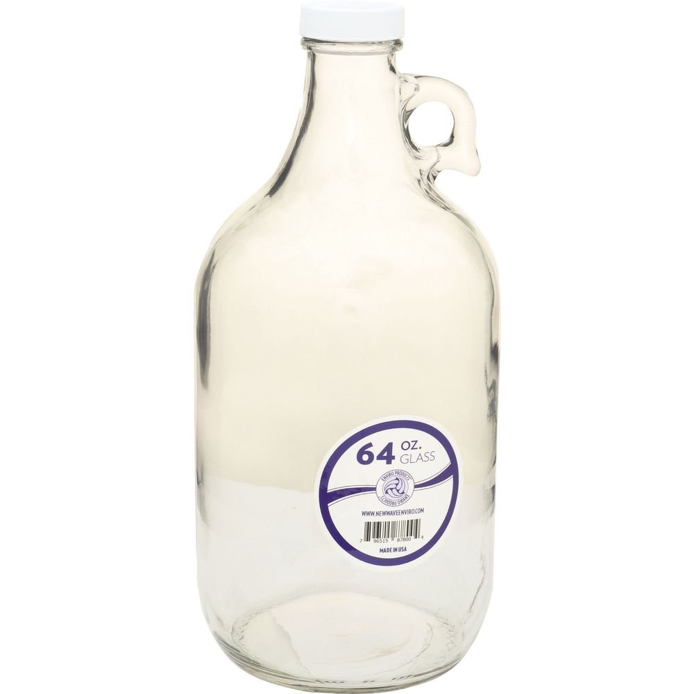 New Wave Enviro Glass Bottle, 64 Ounce Capacity