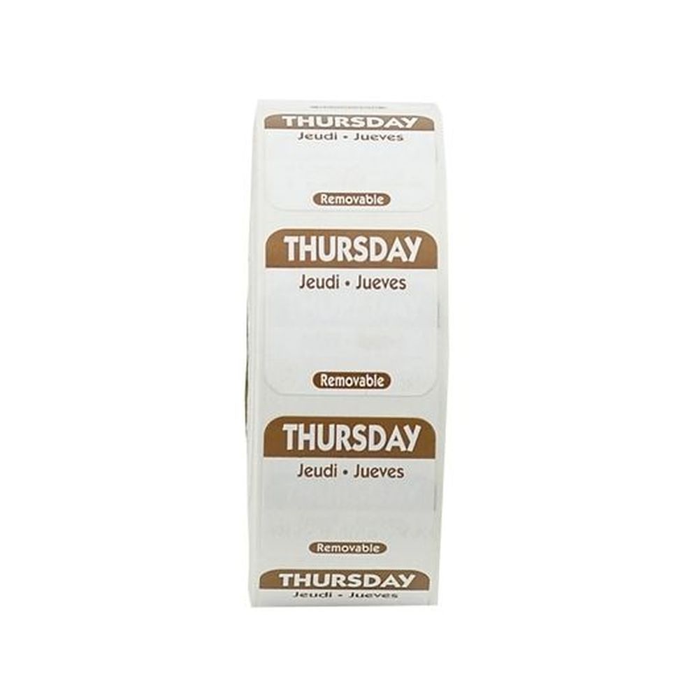 Ncco Removable Trilingual Thursday Label Roll, 3 count