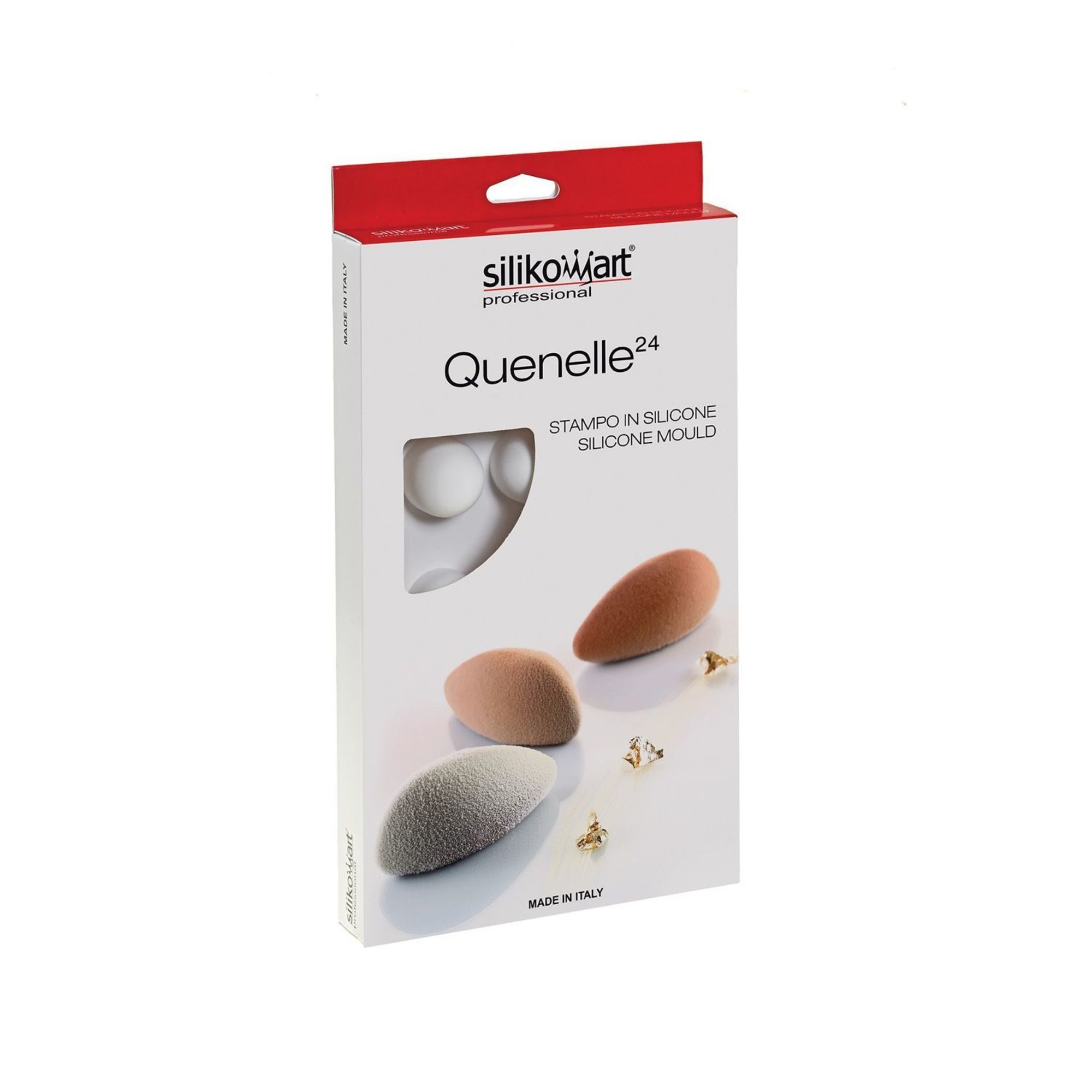 Silikomart CurveFlex Silicone 12 Cavities Quenelle Mold, 13.3 x 7 x 1 inch