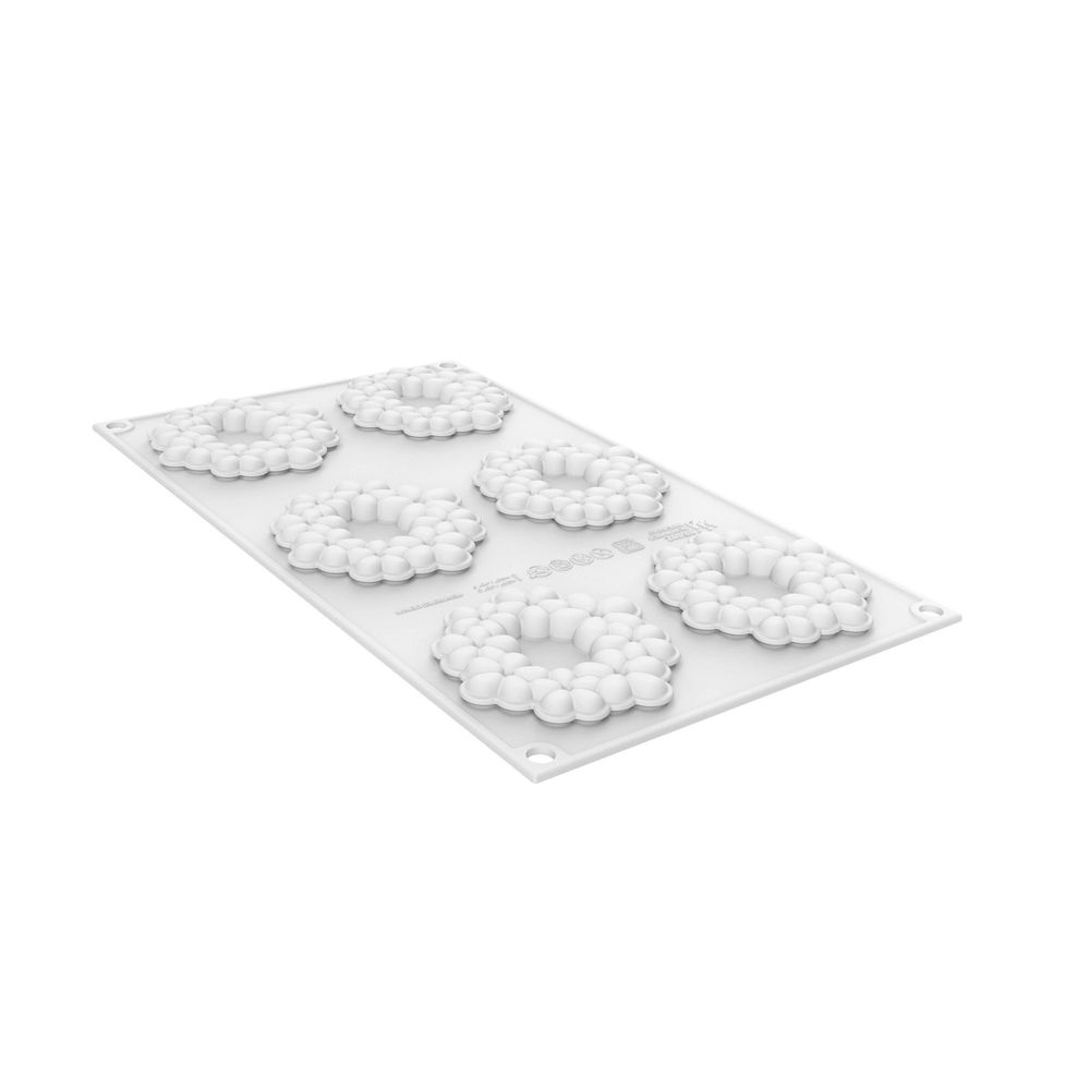 Silikomart Flora 19 Six Cavities Decorative Silicone Mold, 3 inch Dia x ...