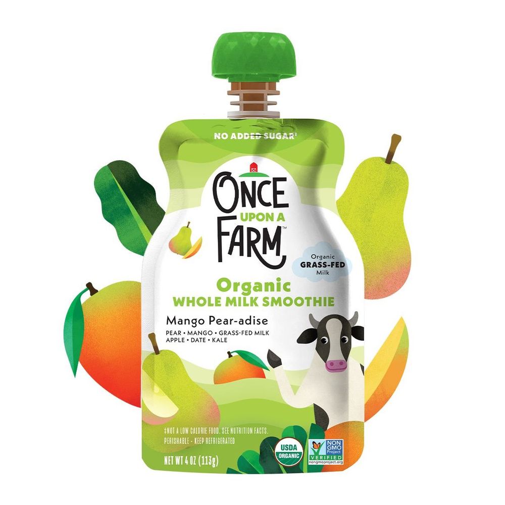 Once Upon A Farm Mango Pear-Adise Smoothie, 4 Ounce -- 8 per case ...
