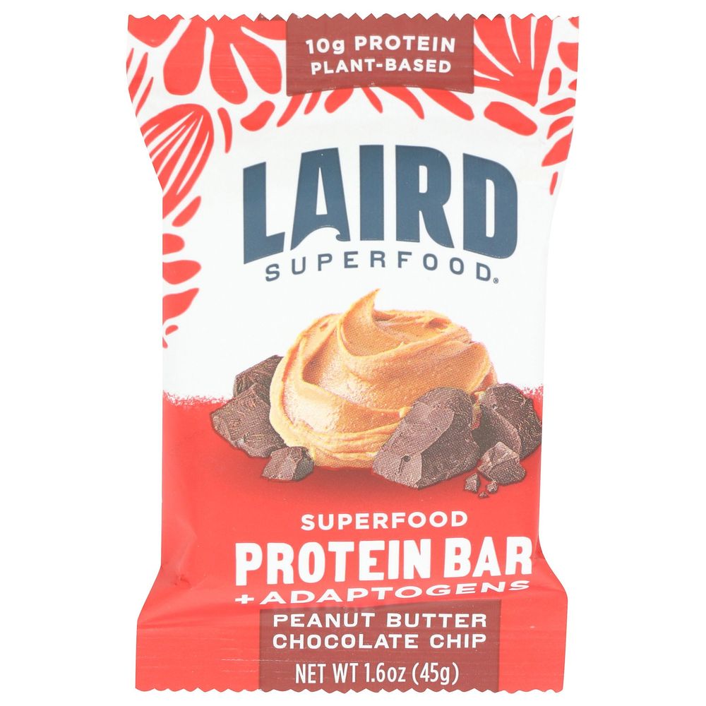 Laird Superfood Peanut Butter Chocolate Chip Protein Bar, 1.6 Ounce ...