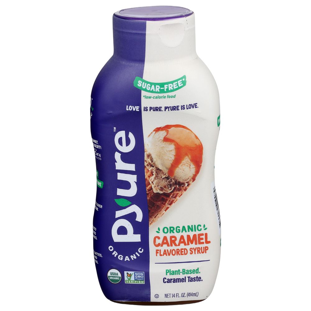 Pyure Organic Caramel Flavored Syrup, 14 Fluid Ounce -- 6 per case