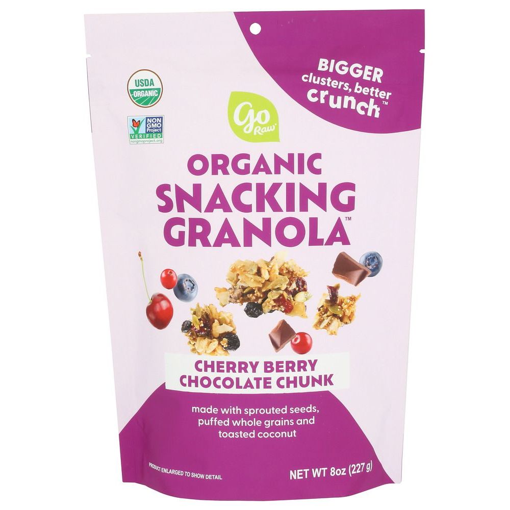 Go Raw Organic Cherry Berry Chocolate Chunk Snacking Granola, 8 Ounce ...