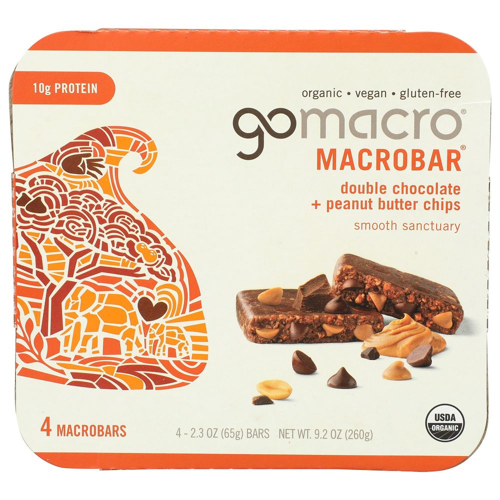 Gomacro Organic Double Chocolate Peanut Butter Chip MacroBar, 2.3 Ounce ...