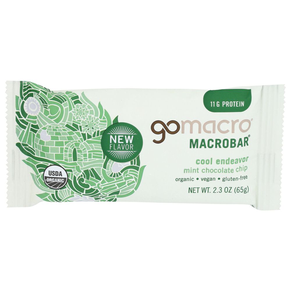 Gomacro Organic Mint Chocolate Chip Macrobar, 2.3 Ounce -- 12 per case
