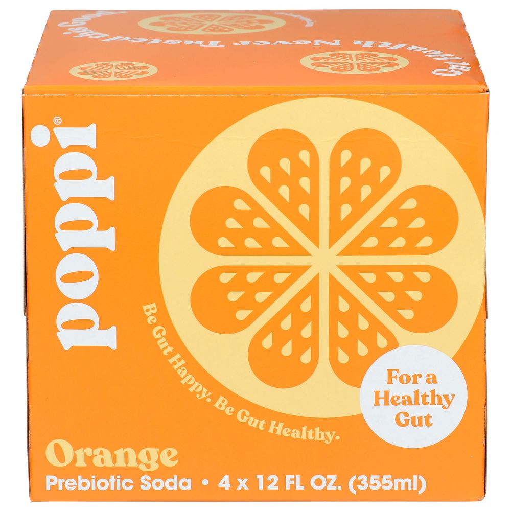 Poppi Orange Prebiotic Soda, 12 Fluid Ounce -- 24 per case