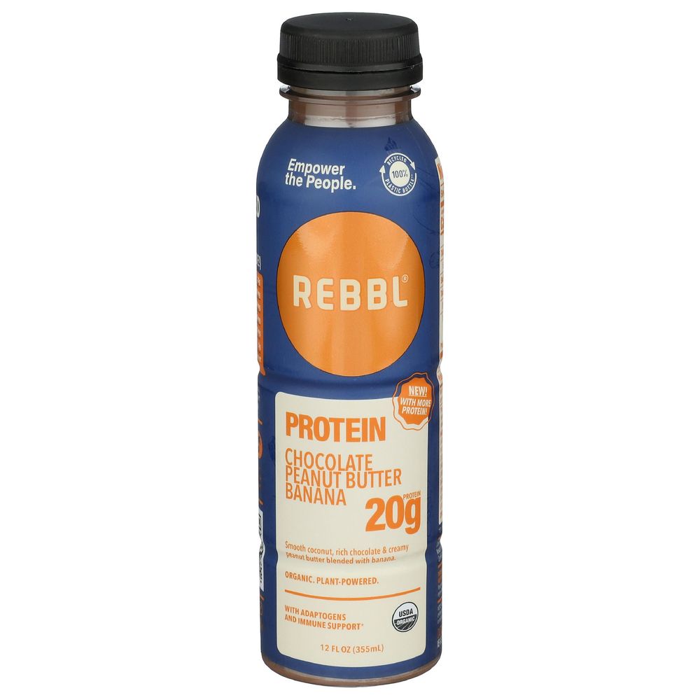 Rebbl Chocolate Peanut Butter Banana Protein Supplement, 12 Fluid Ounce ...