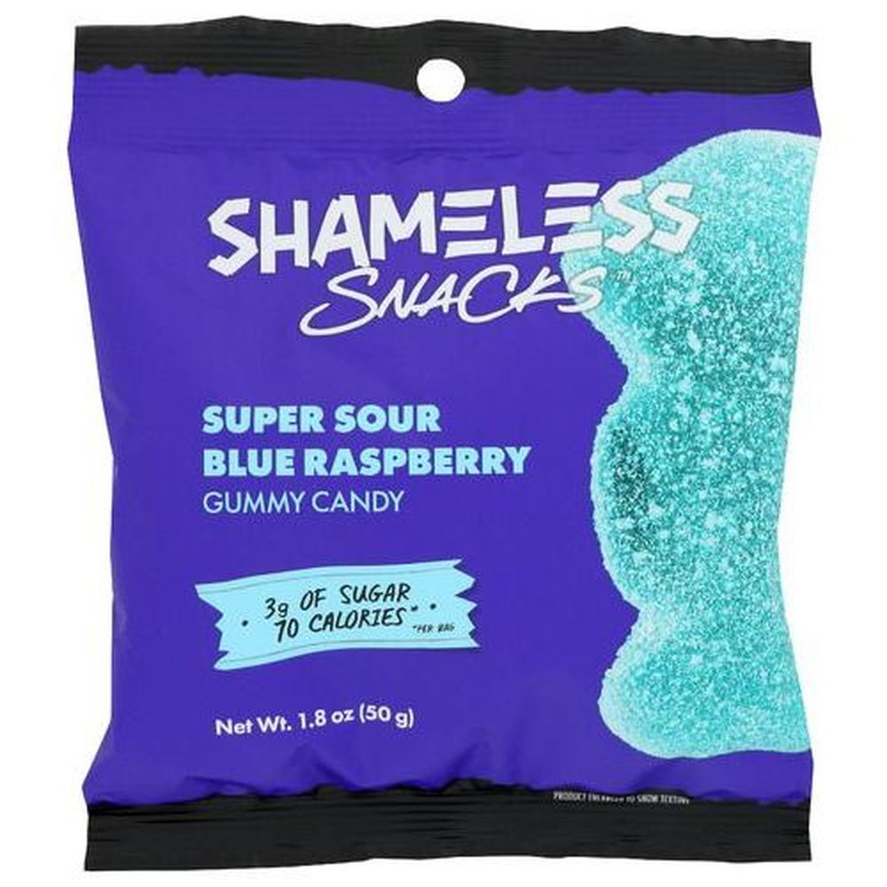 Shameless Snacks Super Sour Blue Raspberry Gummy Candy, 1.8 Ounce -- 6 ...